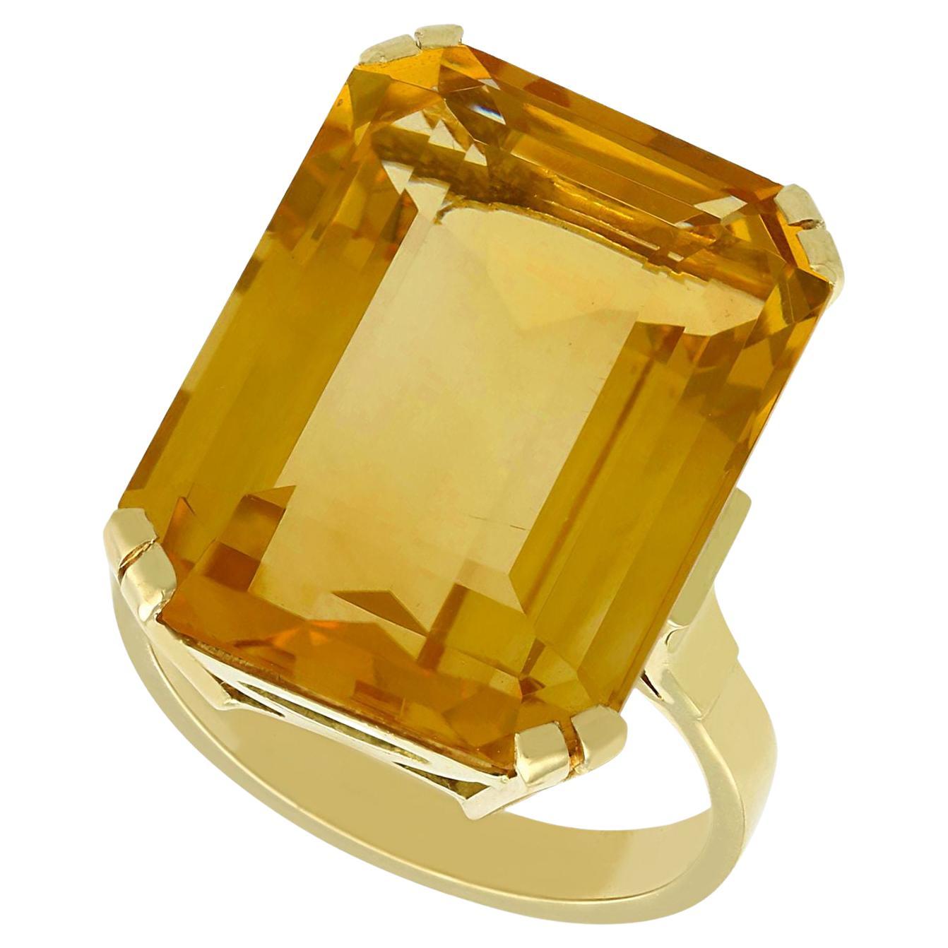 Vintage 15.00ct 14k White Gold 1940 Filigree Natural Orange Yellow ...