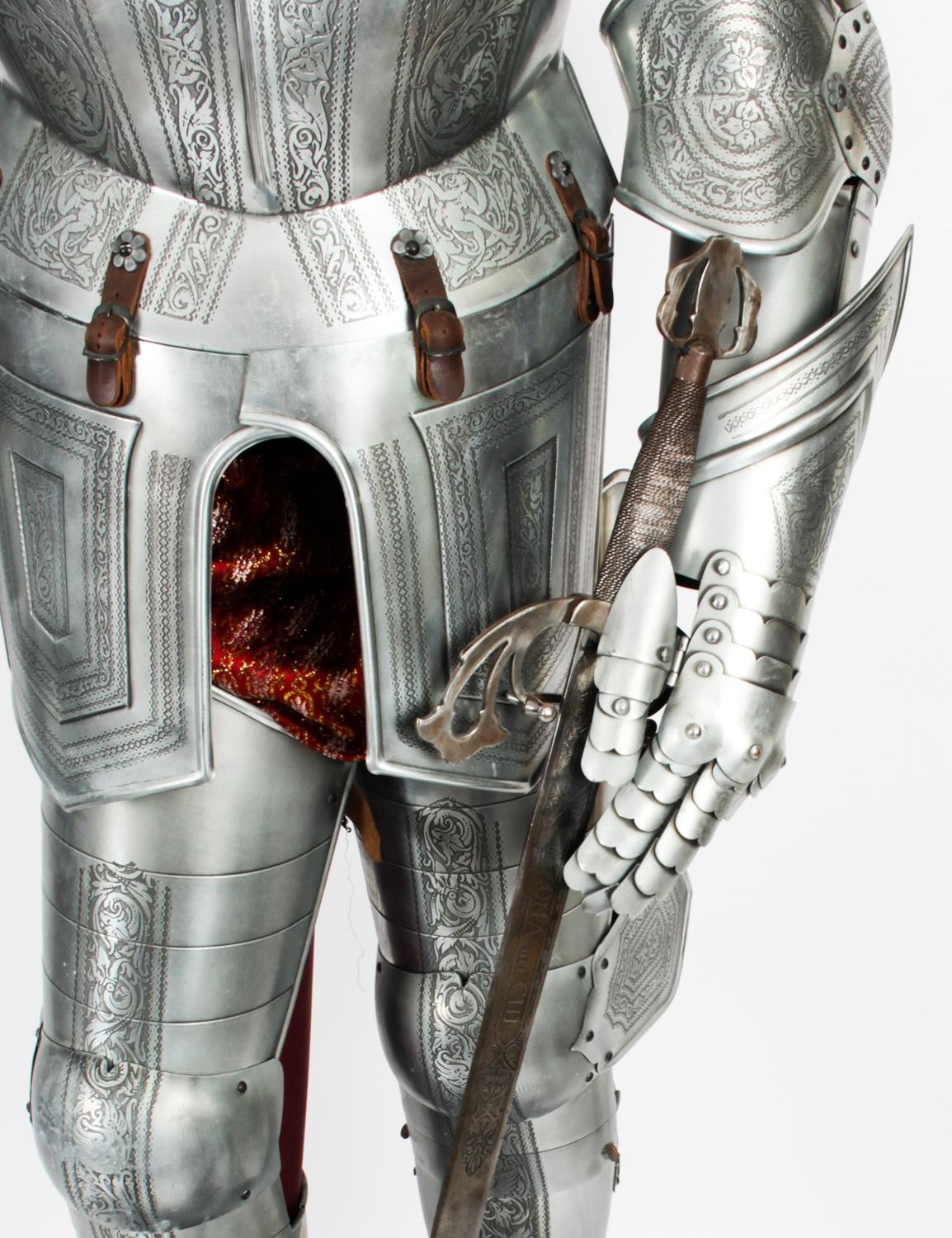 Vintage 16th C Style Complete Suit of Armour Engraved Mid 20th at ...