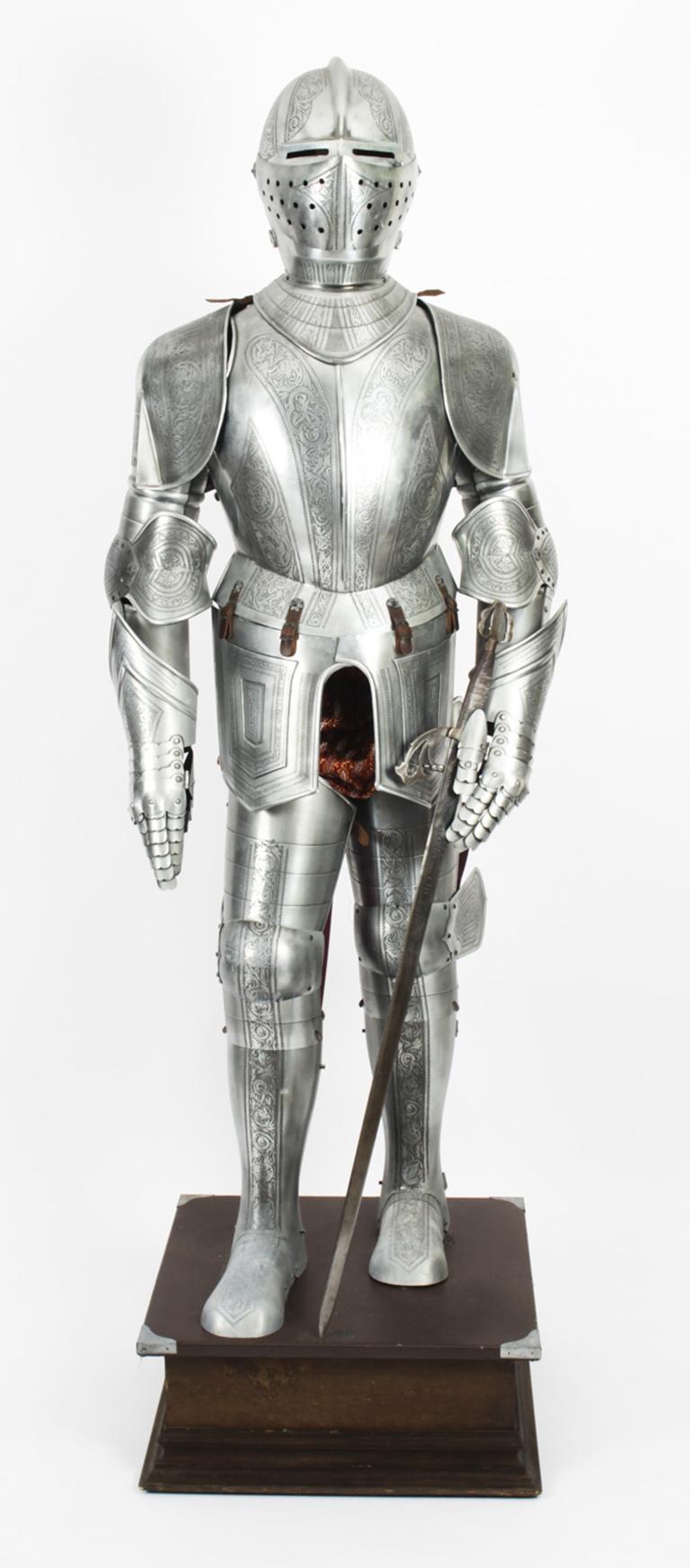 Vintage 16th C Style Complete Suit of Armour Engraved Mid 20th at ...