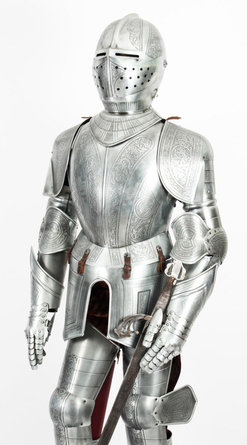 Vintage 16th C Style Complete Suit of Armour Engraved Mid 20th at ...