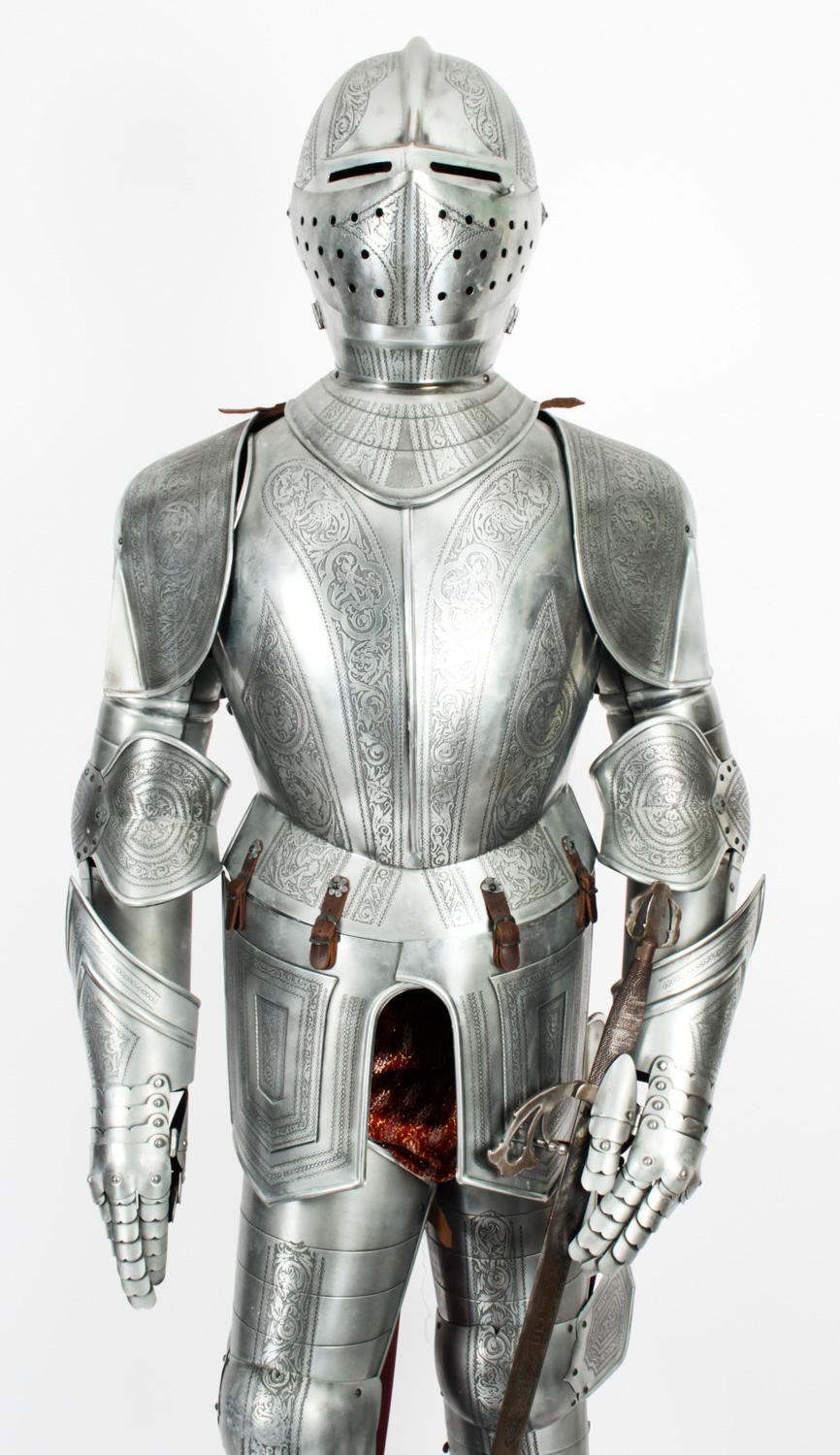 Vintage 16th C Style Complete Suit of Armour Engraved Mid 20th at ...