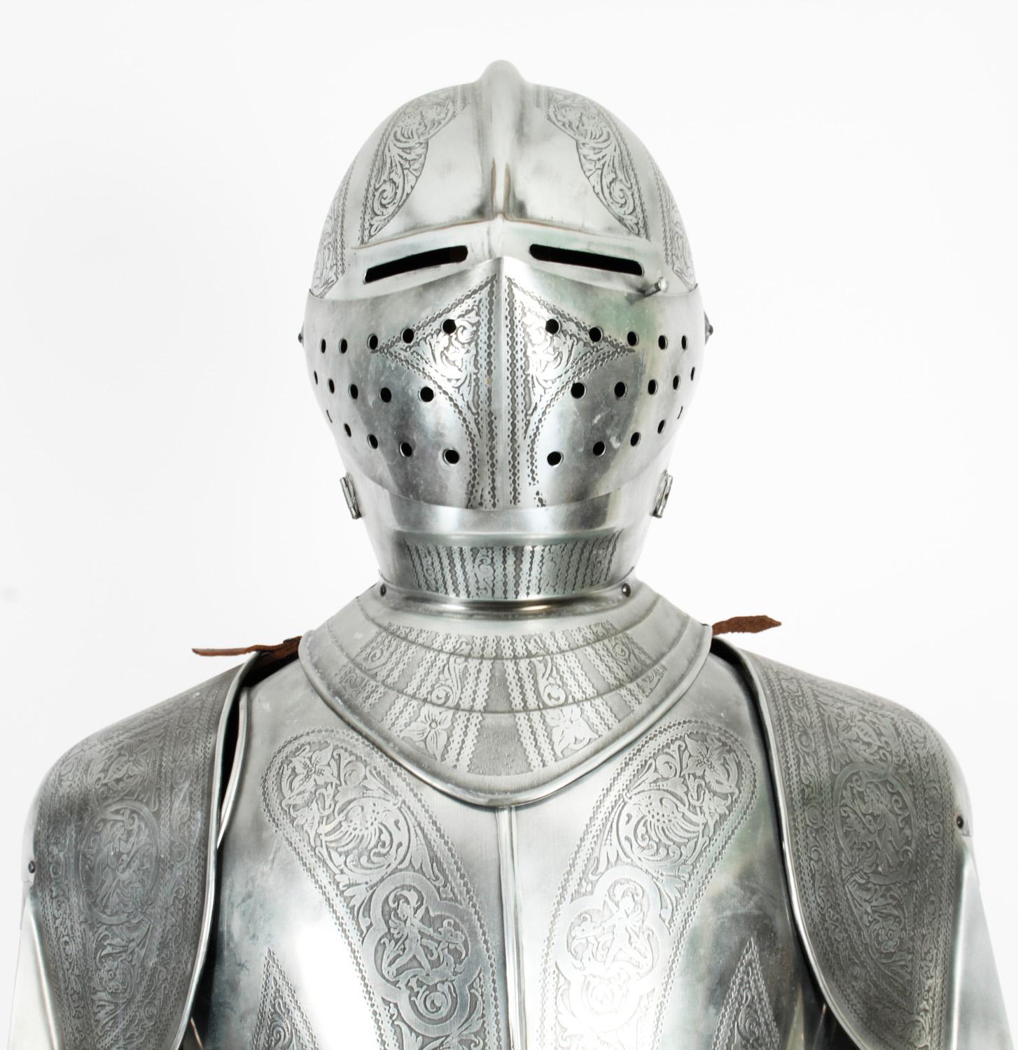 Vintage 16th C Style Complete Suit of Armour Engraved Mid 20th at ...