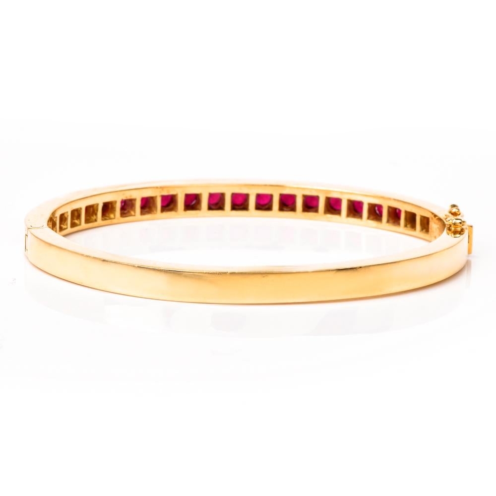 Vintage 18 Karat Gold Ruby Bangle Bracelet For Sale at 1stDibs | vintage ruby bracelet