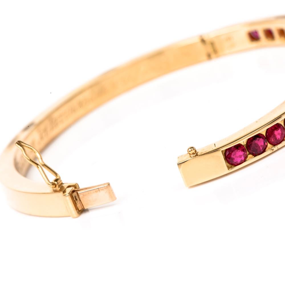 Vintage 18 Karat Gold Ruby Bangle Bracelet For Sale at 1stDibs | vintage ruby bracelet