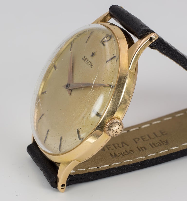 Vintage 18 Karat Gold Zenith Wristwatch, 1950s For Sale at 1stDibs ...