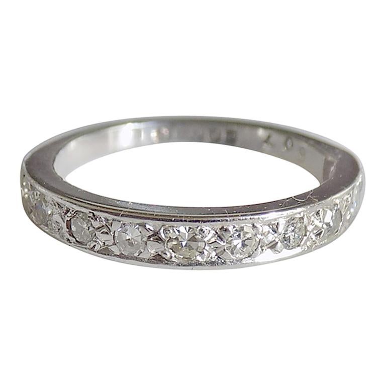 Vintage 18 Karat White Gold Diamond Half Eternity Ring Band For Sale at 1stDibs | vintage ...