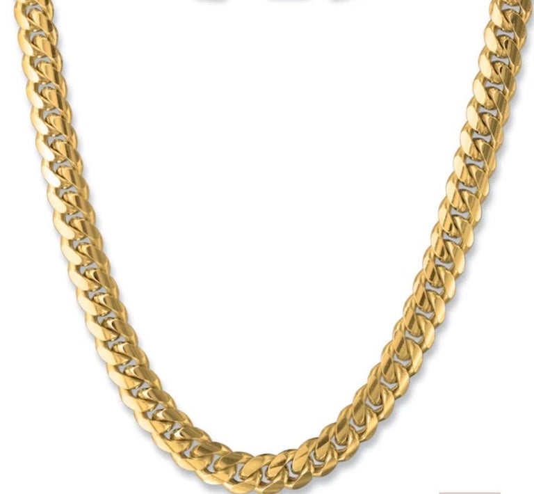Vintage 18 Karat Yellow Gold 150 Gm Cuban link Chain Unisex For Sale at ...