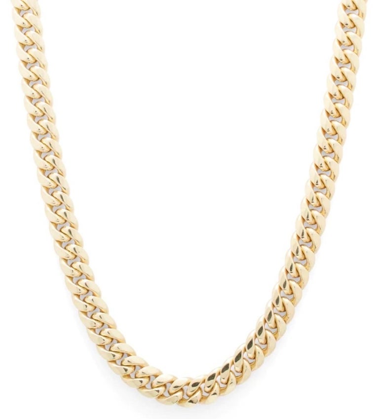 Vintage 18 Karat Yellow Gold 150 Gm Cuban link Chain Unisex For Sale at ...