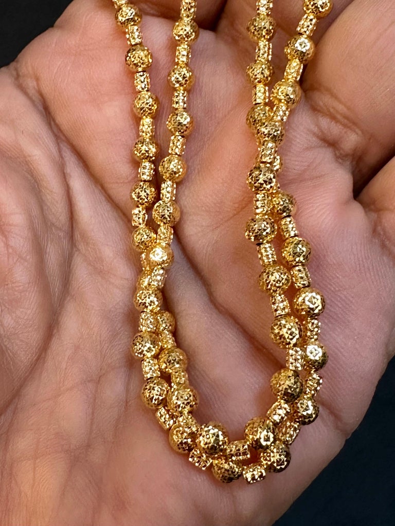Vintage 18 Karat Yellow Gold 9.5 Gm, Ball Chain Necklace For Sale at ...