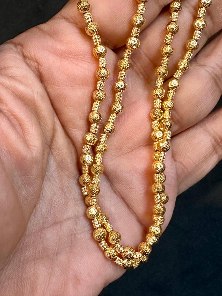 Vintage 18 Karat Yellow Gold 9.5 Gm, Ball Chain Necklace For Sale at ...