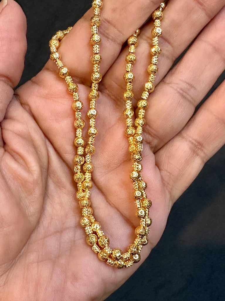 Vintage 18 Karat Yellow Gold 9.5 Gm, Ball Chain Necklace For Sale at ...