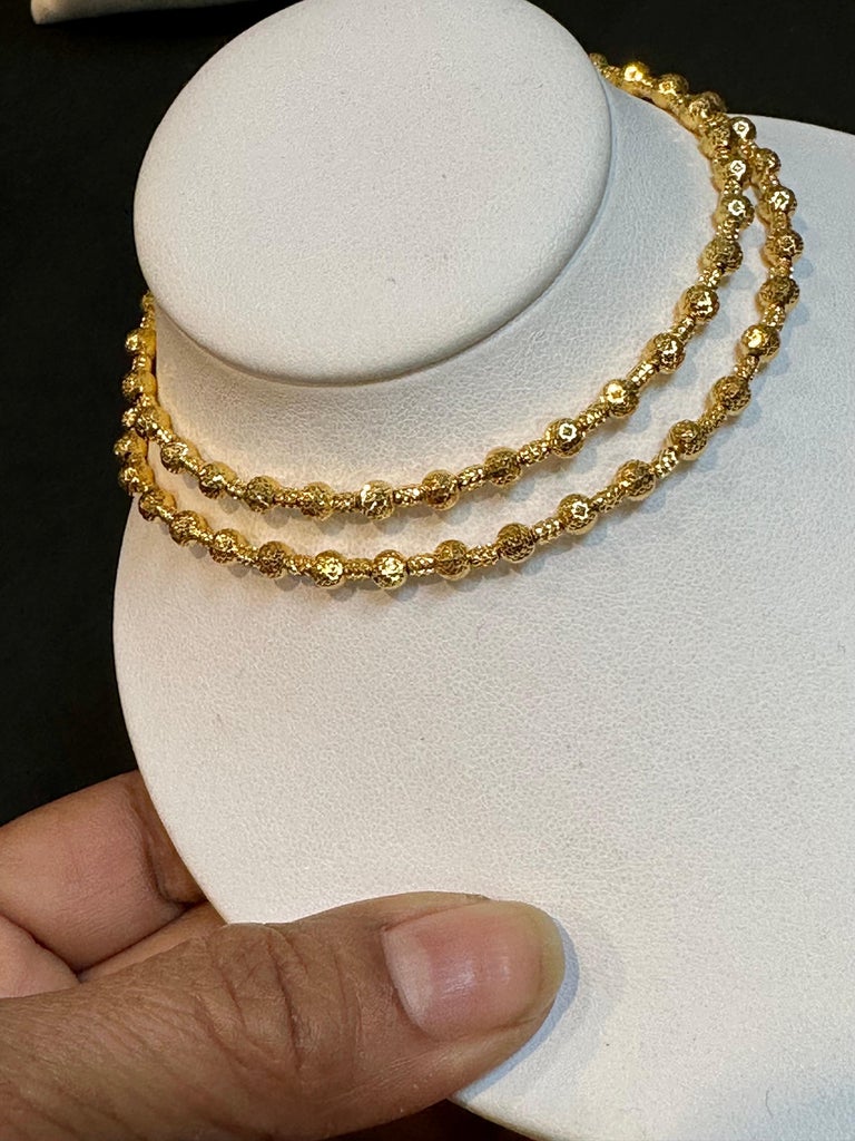 Vintage 18 Karat Yellow Gold 9.5 Gm, Ball Chain Necklace For Sale at ...