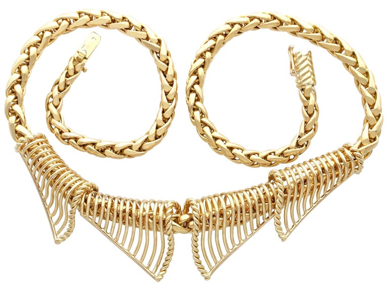 Vintage 18 Karat Yellow Gold Collarette Necklace For Sale at 1stDibs