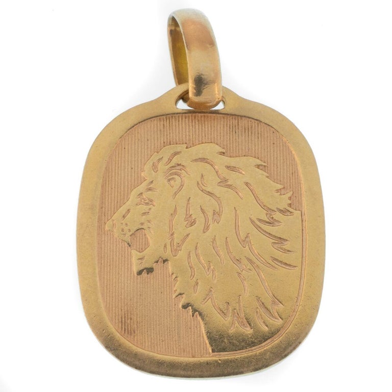 Vintage 18 Karat Yellow Gold Leo Zodiac Astrology Charm at 1stDibs