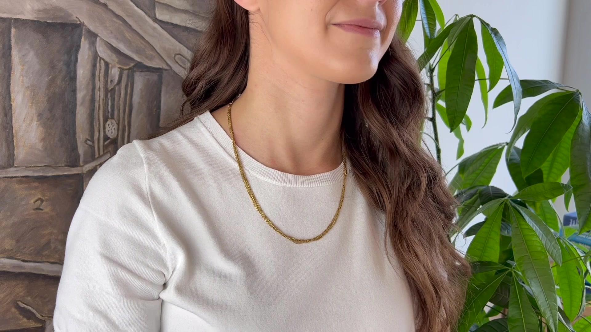 Vintage 18 Karat Yellow Gold Multistrand 20 1/2 Inch Chain Necklace For ...