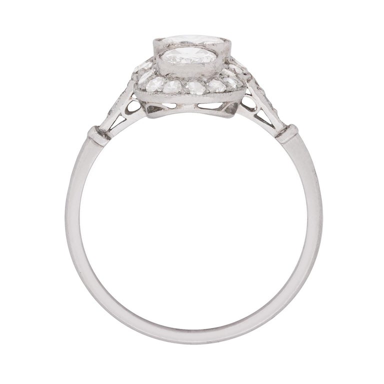 Vintage 1.80 Carat Vertically-Set Three Stone Diamond Ring, circa 1950s ...