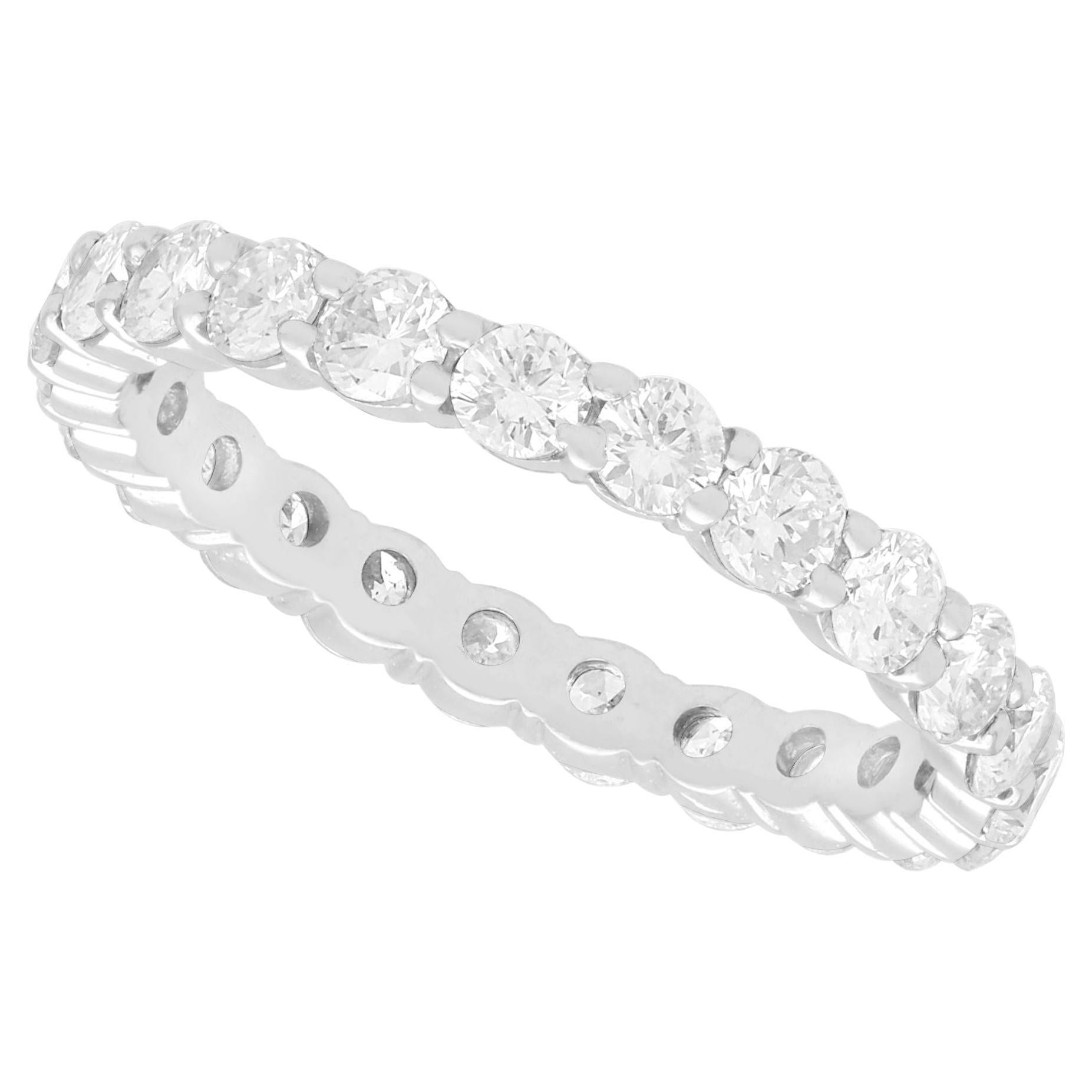 Diamond Set Full Eternity Ring in 18 Carat White Gold 1.52 Carat For ...