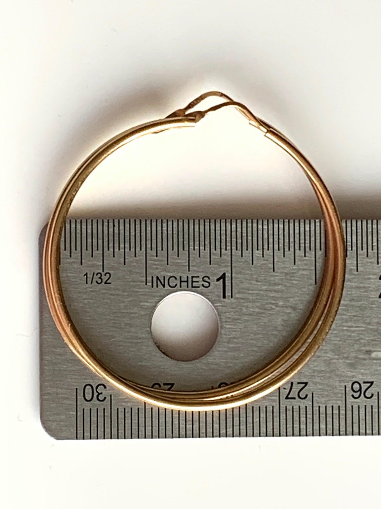 Vintage 18ct 750 Gold Italian Hoops For Sale at 1stDibs