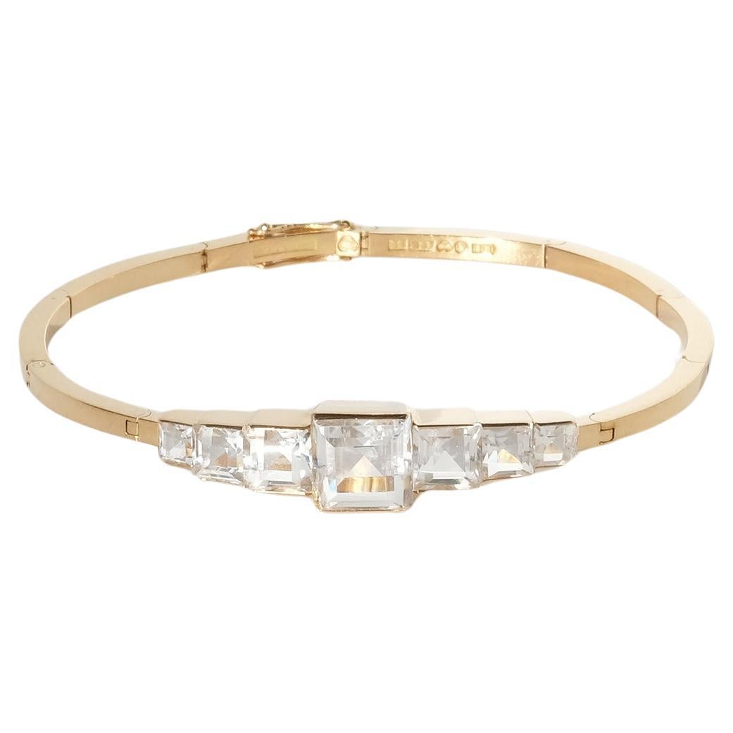 Vintage 18k Gold and Rock Crystal Bracelet by Heribert Engelbert Made Year 1944 For Sale at 1stDibs