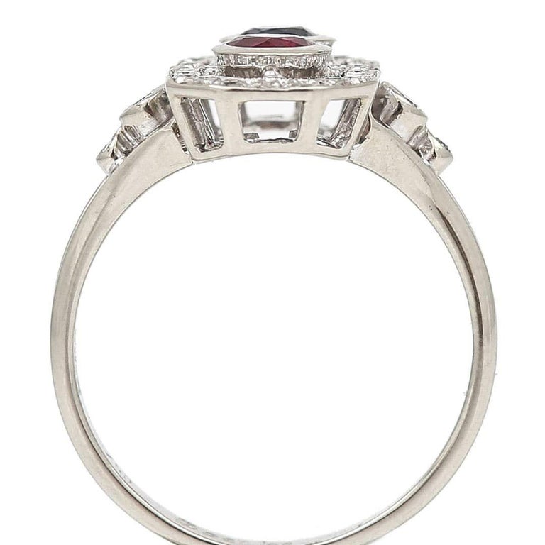 Vintage 18k Gold Boodles Ruby, Sapphire and Diamond Plaque Ring Circa ...