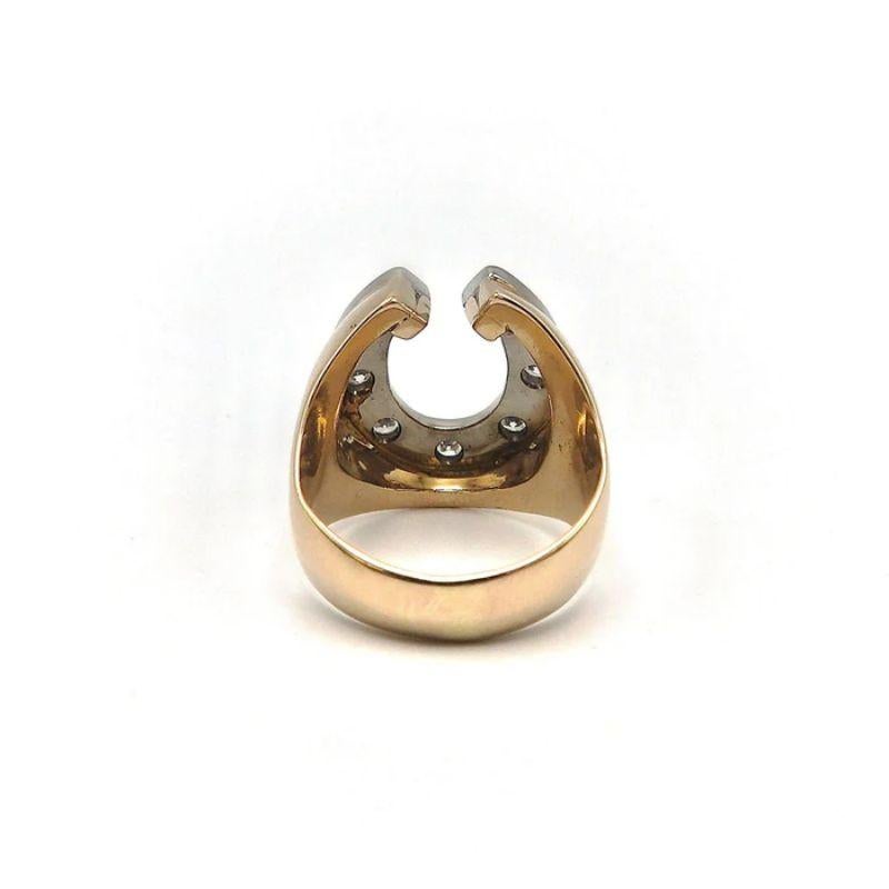Vintage 18K Gold and Diamond Unisex Horseshoe Ring, circa 1960s, 70s at ...