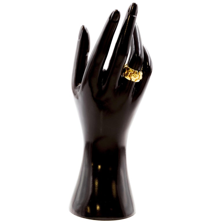 Vintage 18K Gold Flexible-Link "Nugget" Ring at 1stDibs