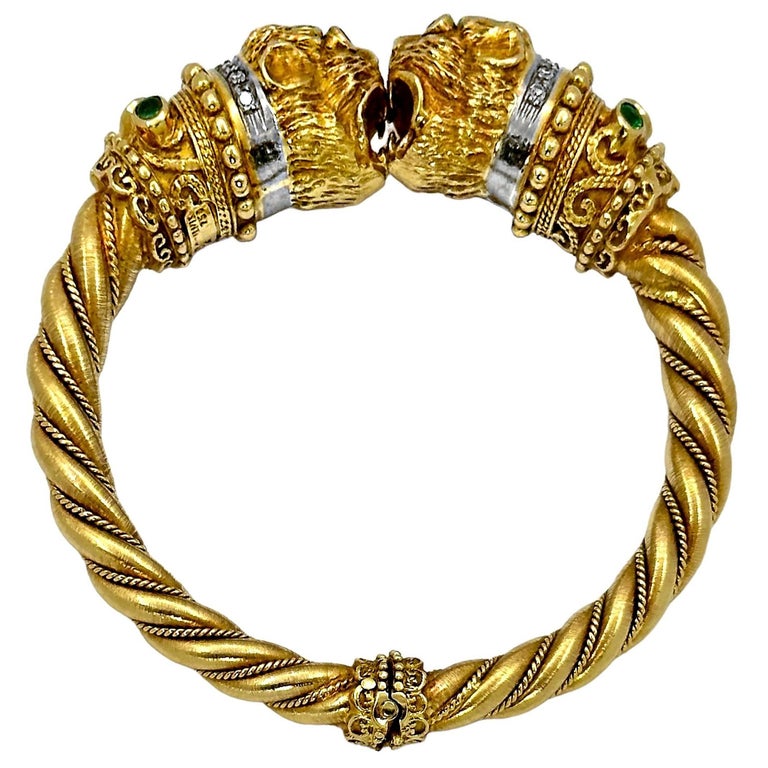 Vintage 18K Gold Lalaounis, Ruby, Emerald, Sapphire and Diamond Chimera ...