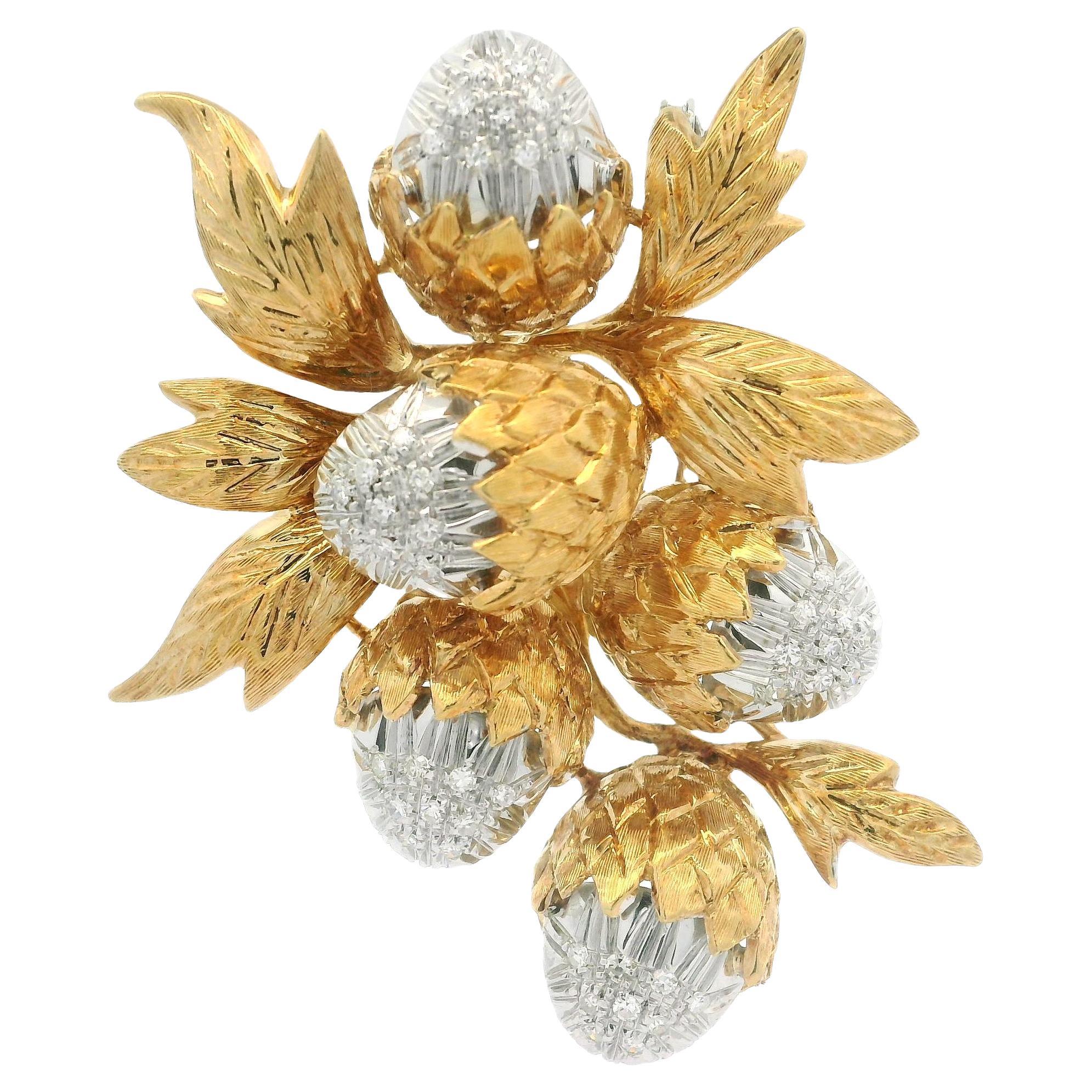 Diamond Acorn Pin at 1stDibs