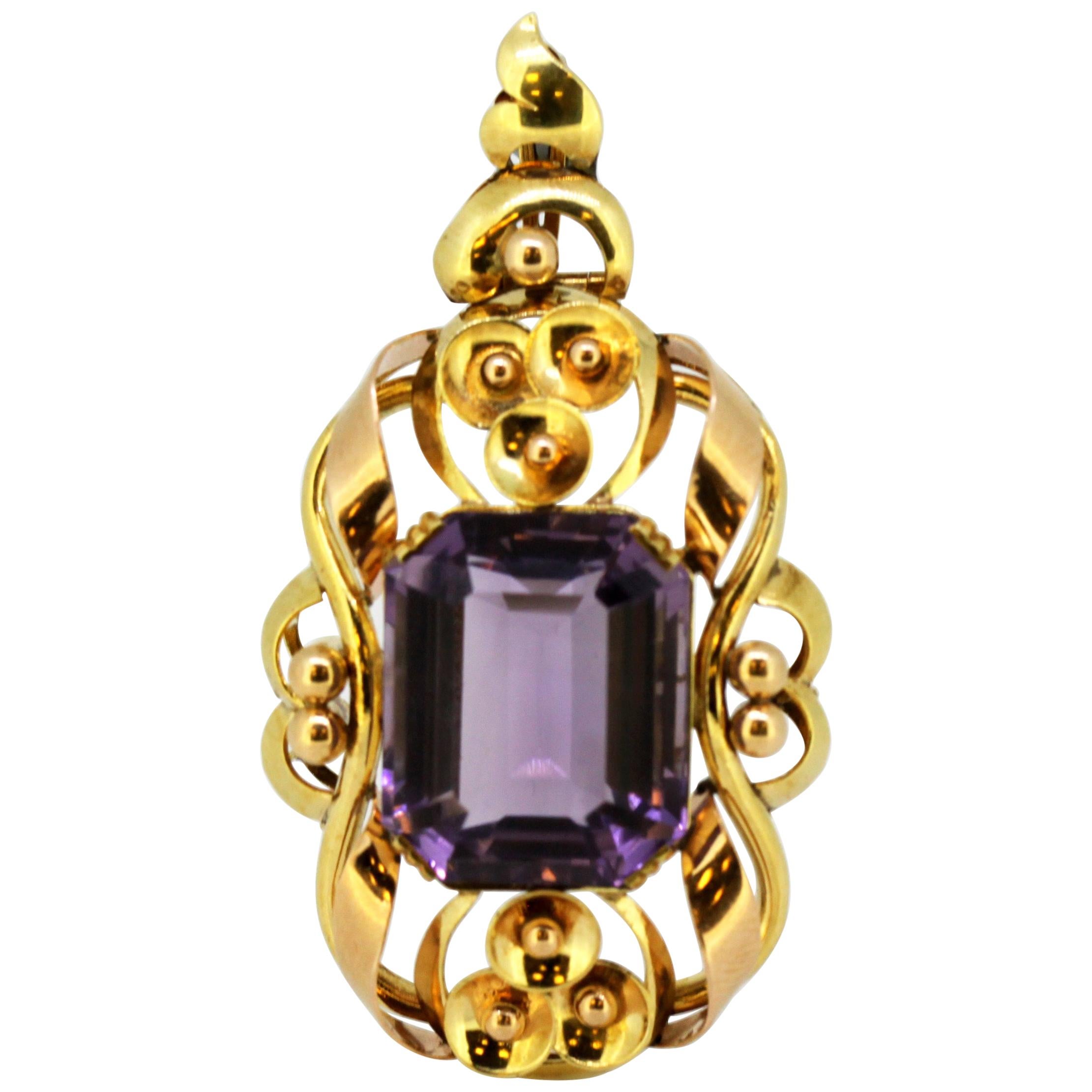 Antique Victorian Amethyst Pendant 18 Carat, circa 1870 at 1stDibs