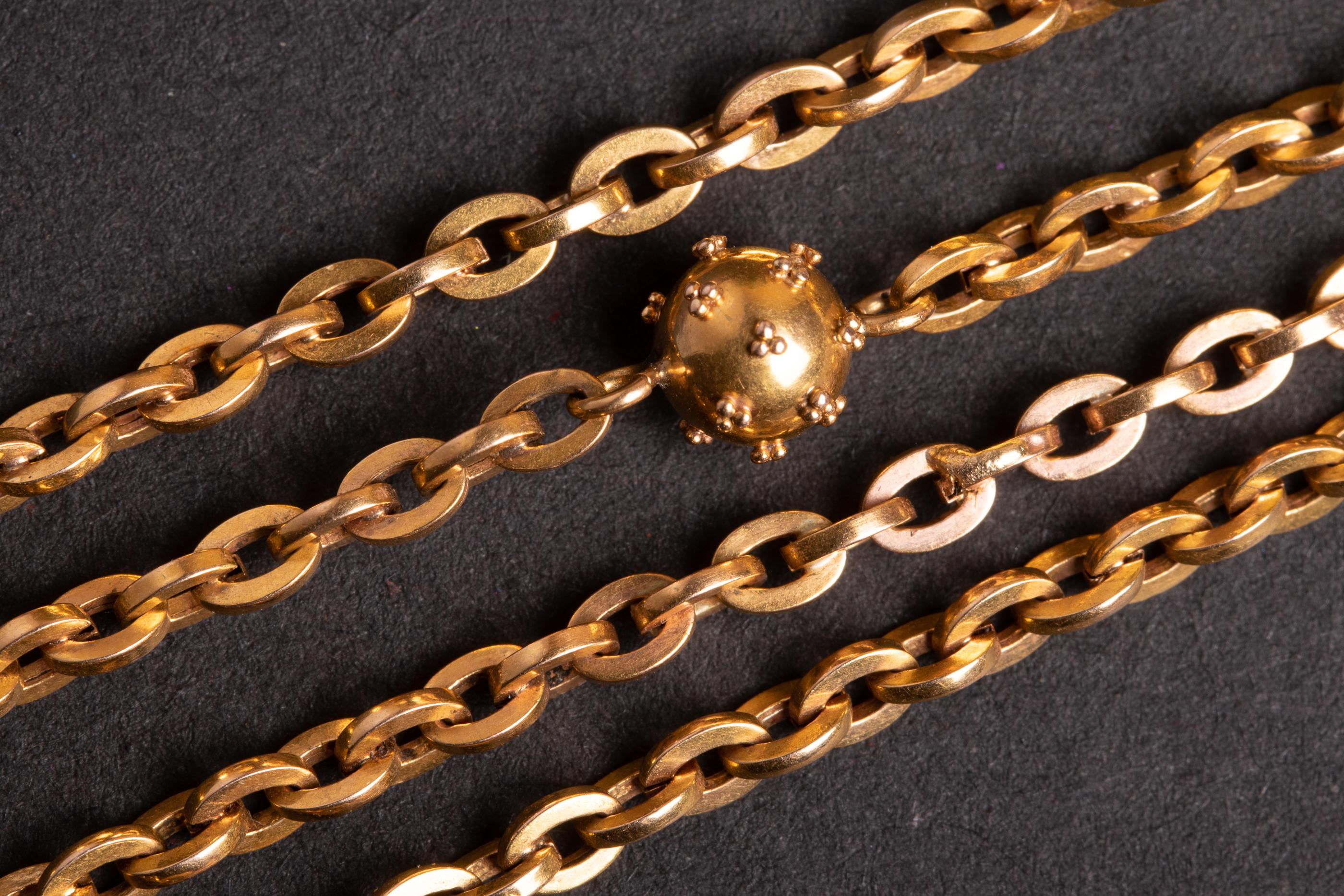 Vintage 18K Gold Rolo Wrecking Ball Chain at 1stDibs | tiffany wrecking ...