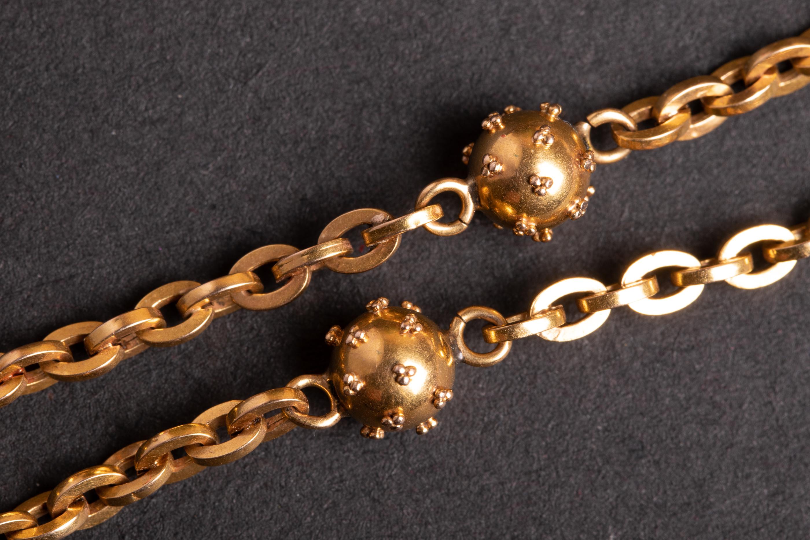 Vintage 18K Gold Rolo Wrecking Ball Chain at 1stDibs | tiffany wrecking ...