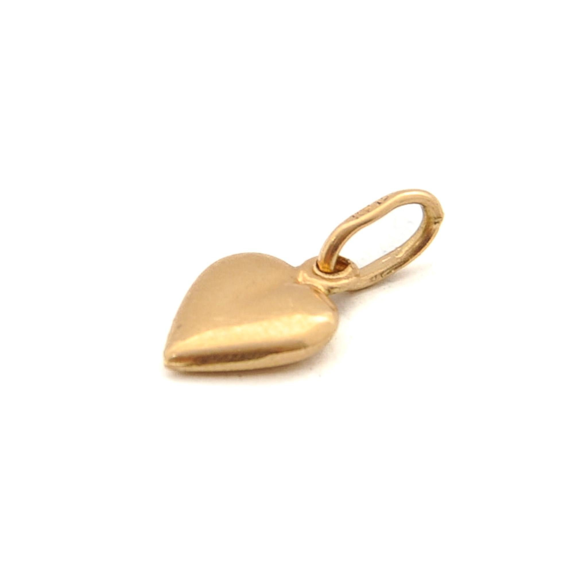 Vintage 18K Gold Small Heart Charm Pendant at 1stDibs | louis vuitton ...