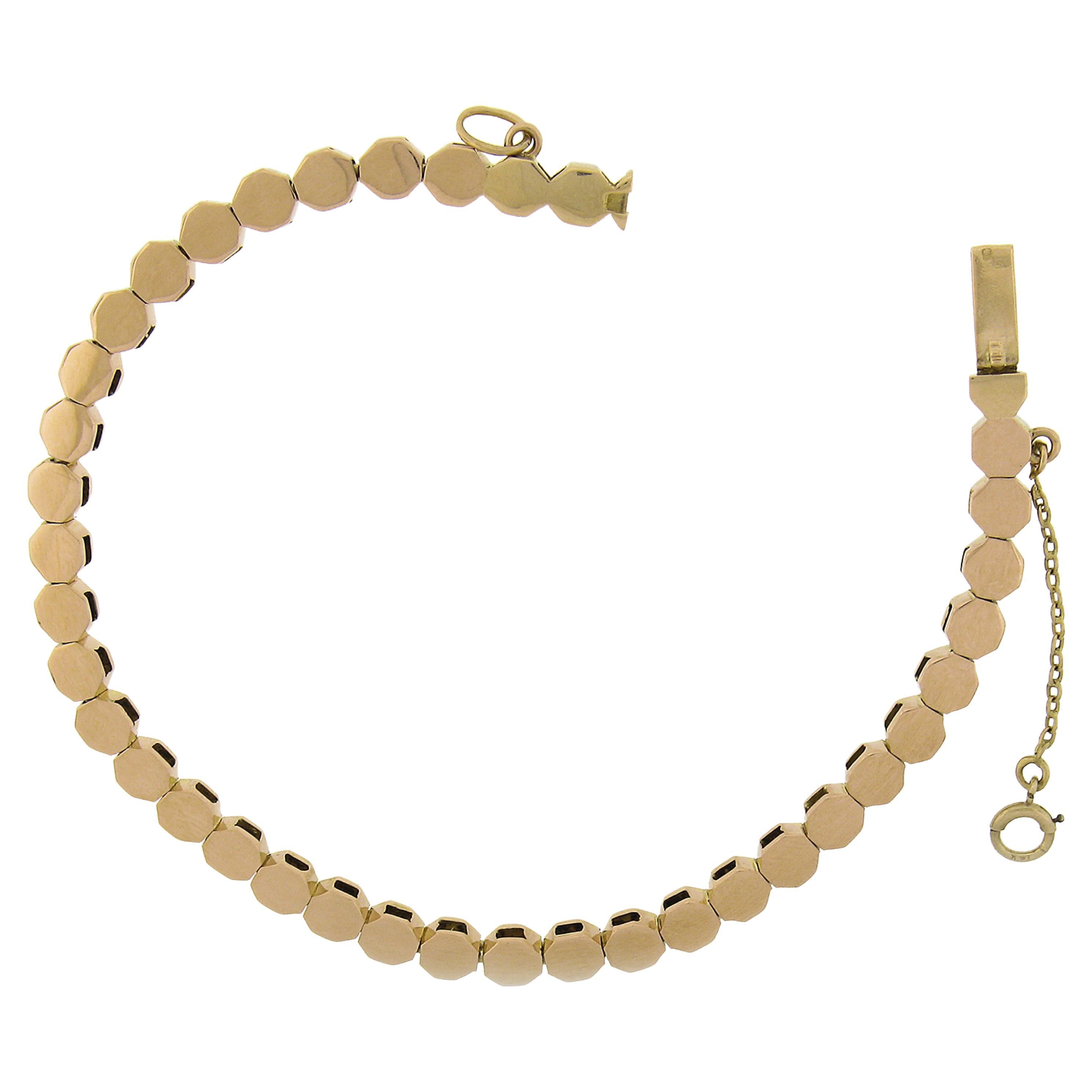 Vintage 18k Rose Gold 7" 4.7mm Polished Finish Octagon Line Link Chain ...