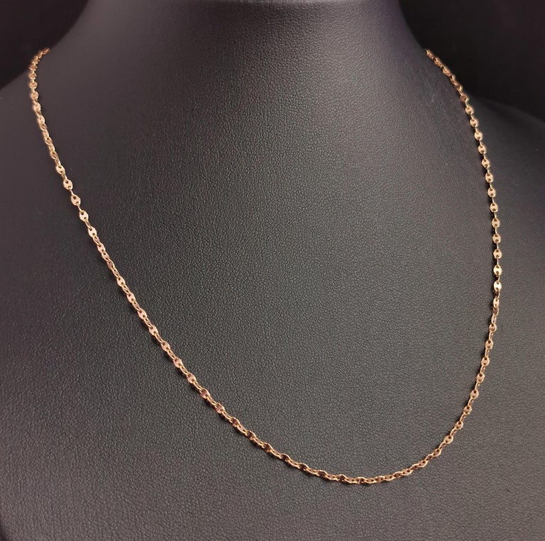 Vintage 18k Rose Gold Mariner Link Chain Necklace, Italian For Sale at ...