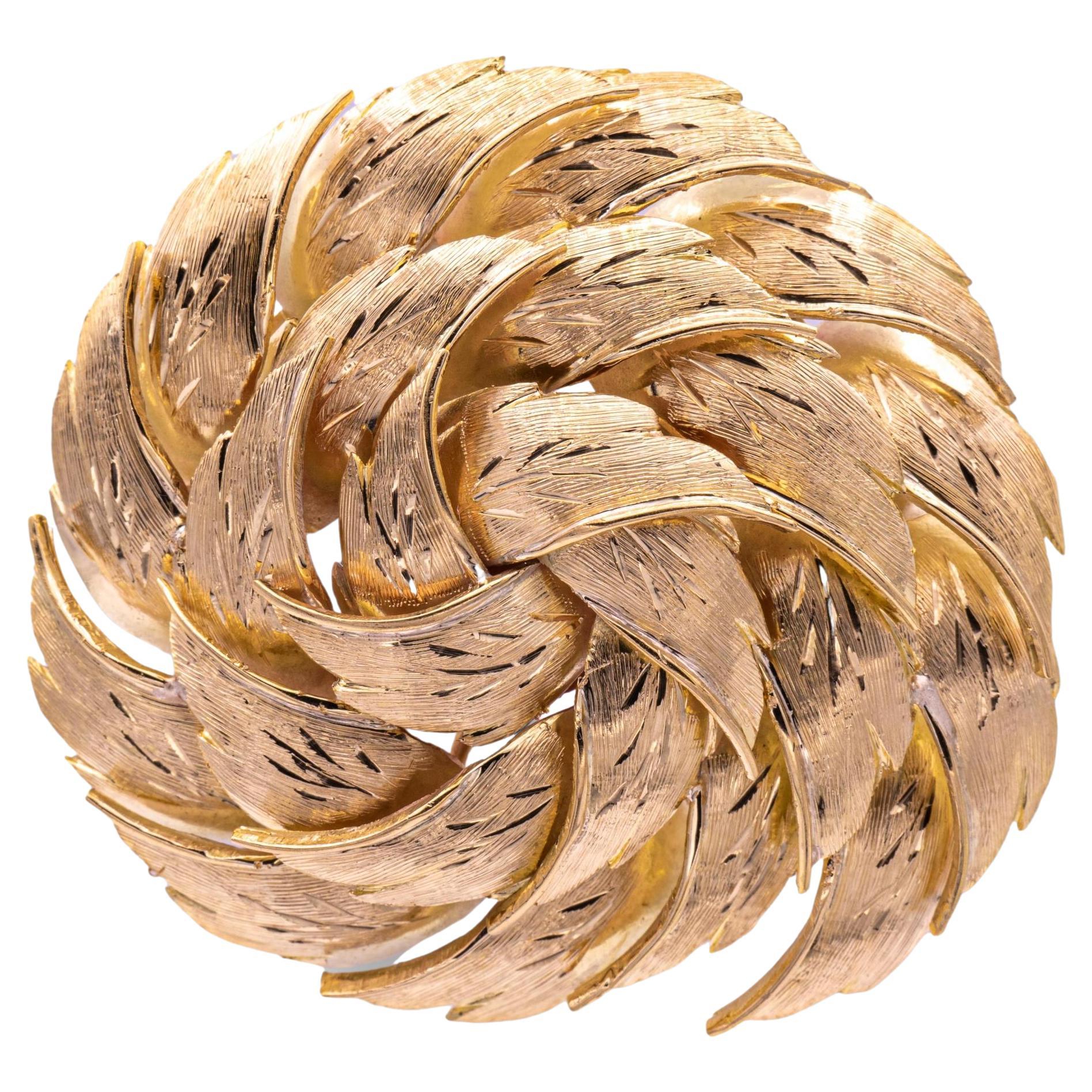 Rose Gold Fern Leaf Pin at 1stDibs