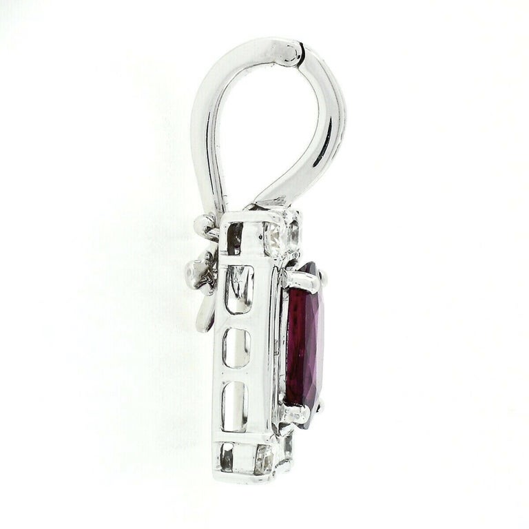 Vintage 18k White Gold 3.34ctw GIA Oval Ruby Solitaire Diamond Enhancer ...