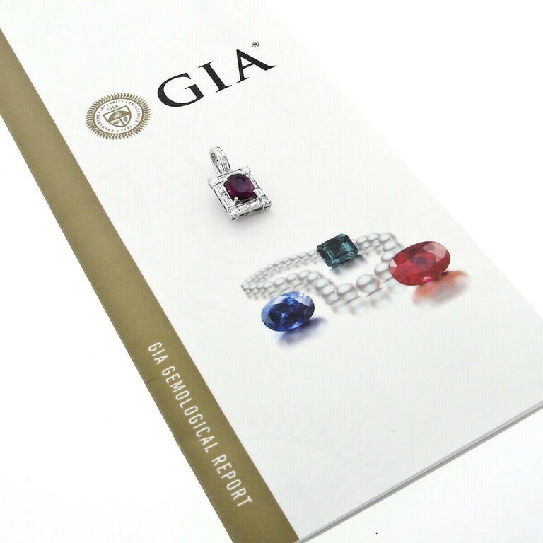 Vintage 18k White Gold 3.34ctw GIA Oval Ruby Solitaire Diamond Enhancer ...