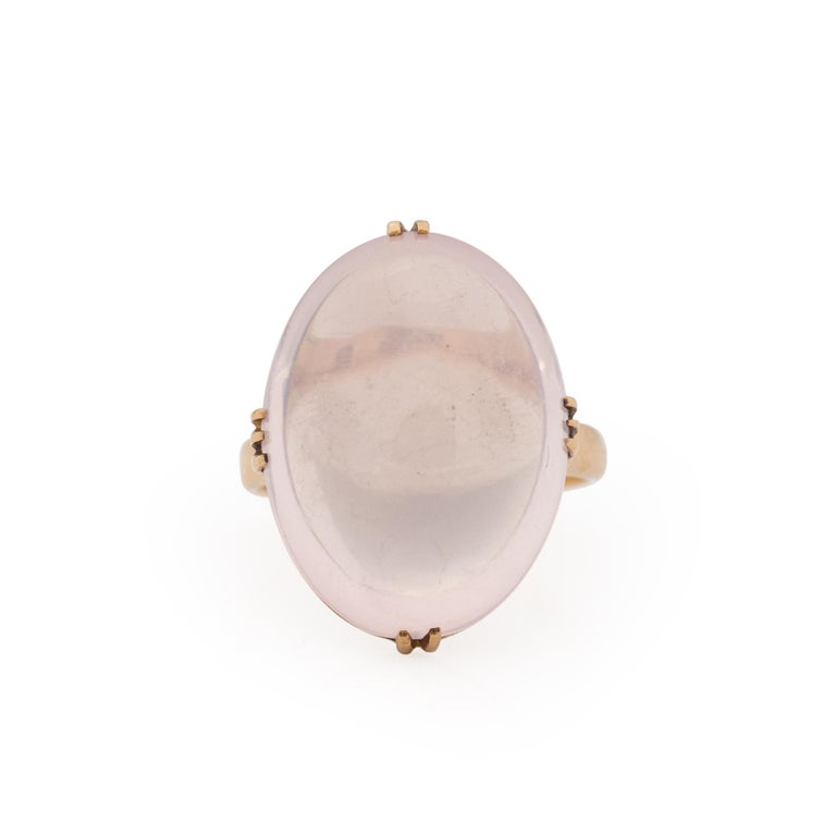 Vintage 18K Yellow Gold Approx. 18.3 Ct Cabochon Lavender Moonstone ...