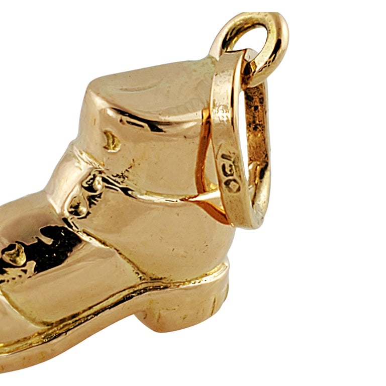 18K Yellow Gold Boot Charm For Sale at 1stDibs
