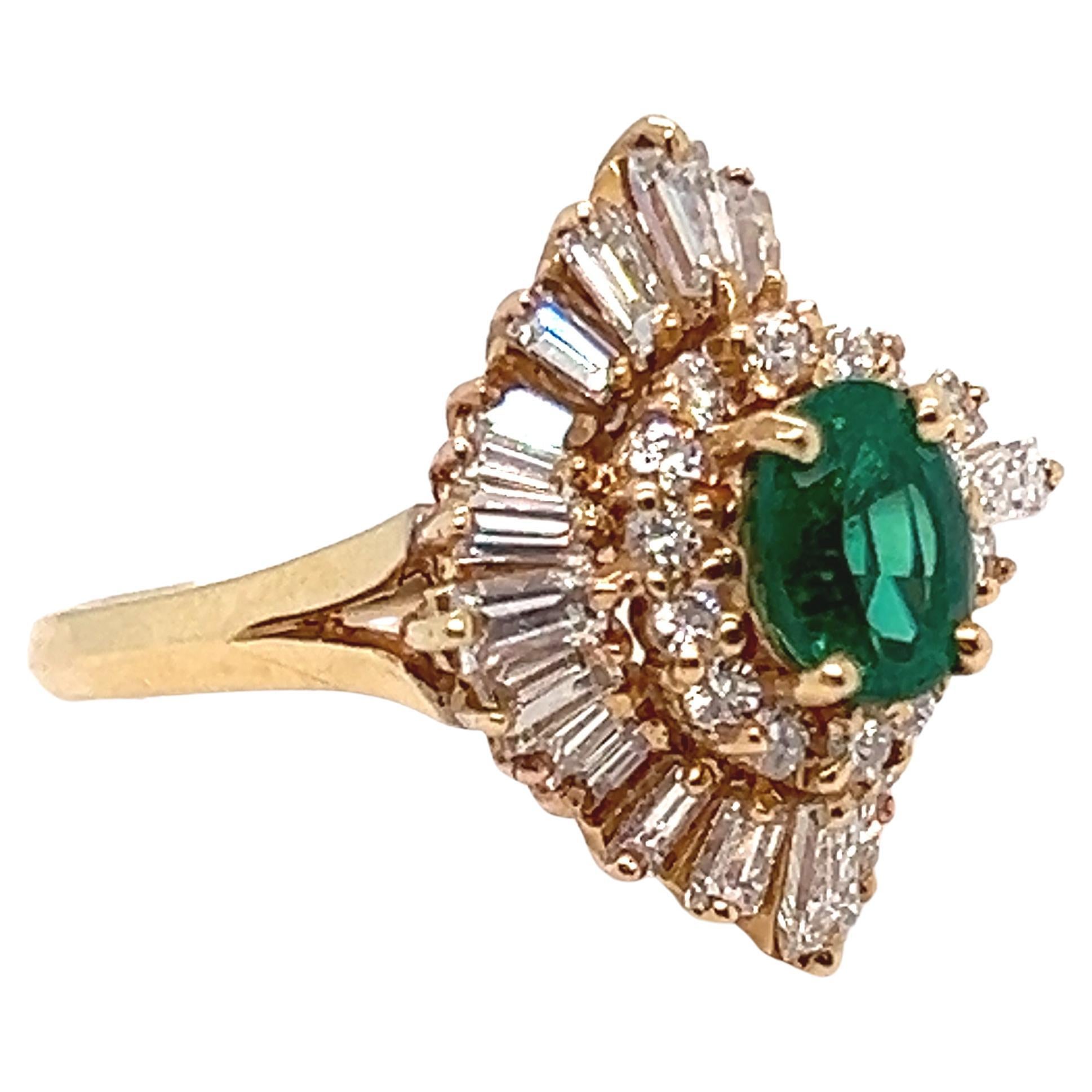 Vintage Aquamarine Solitaire Ring Engagement Ring in 18K White Gold, 6 ...