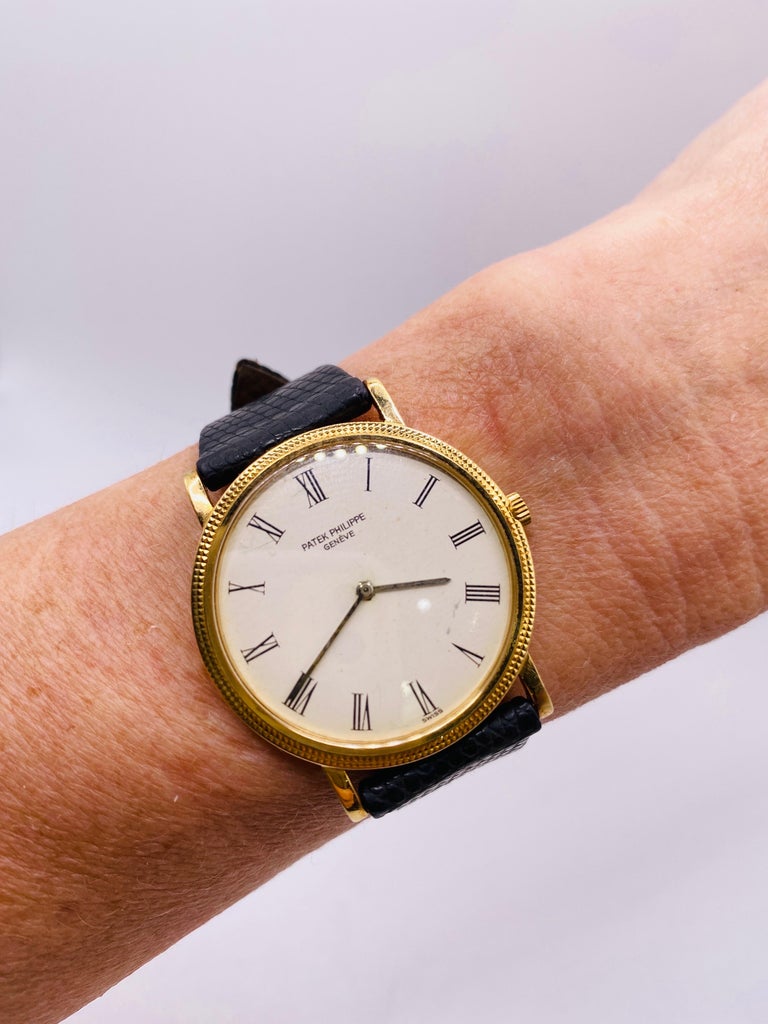 Vintage 18k Yellow Gold Patek Philippe Calatrava Watch at 1stDibs