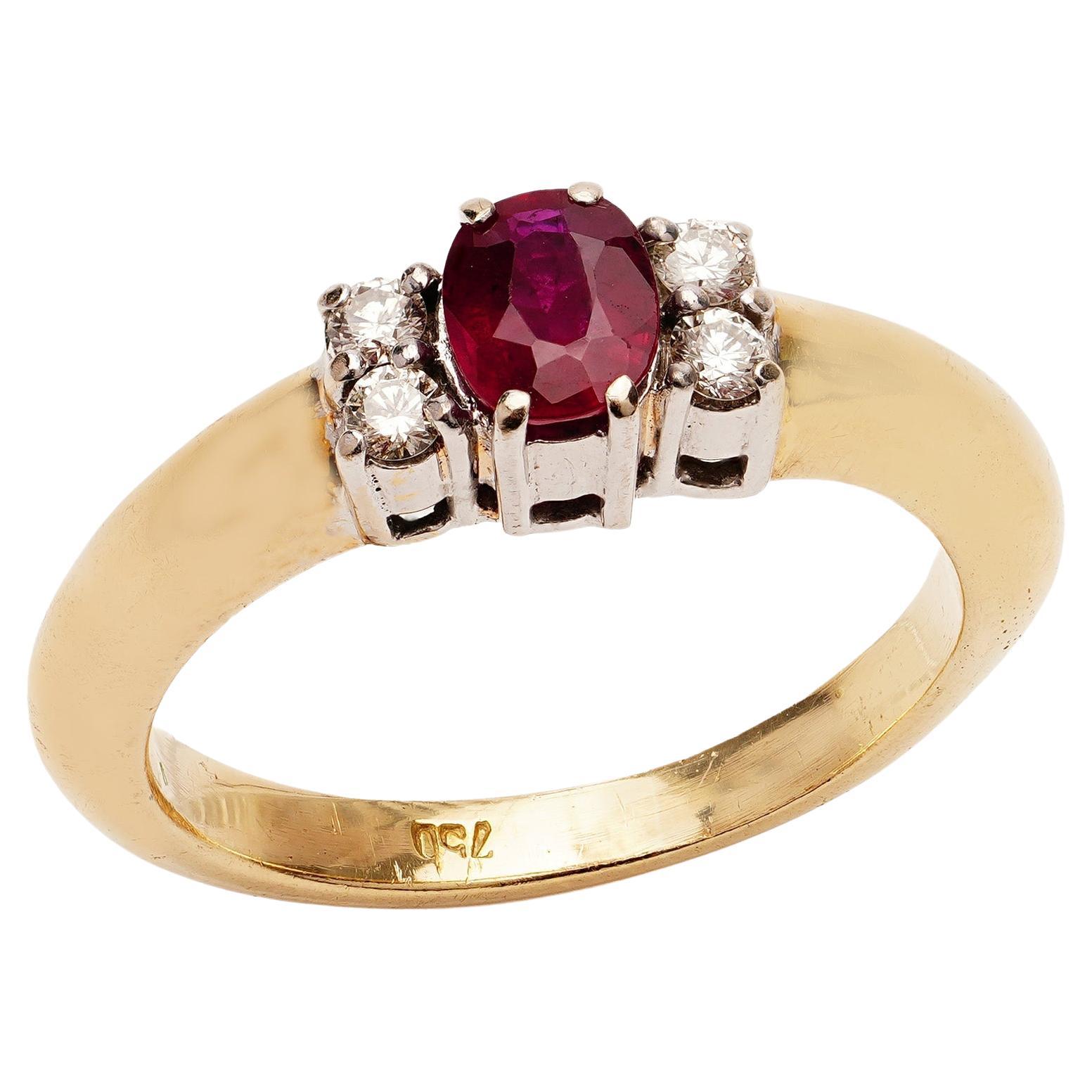 Elegant 18k White Gold Band Ring with 0.40 ct Natural Diamonds For Sale ...