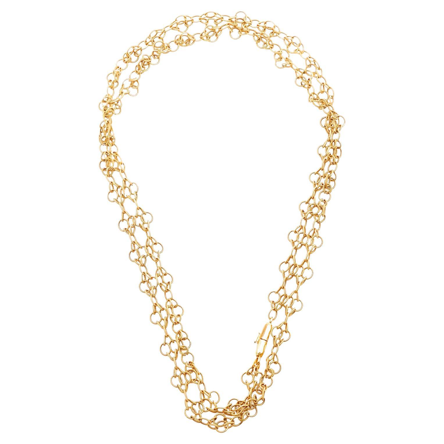 18kt Yellow Gold Fancy Italian Gold Chain For Sale at 1stDibs