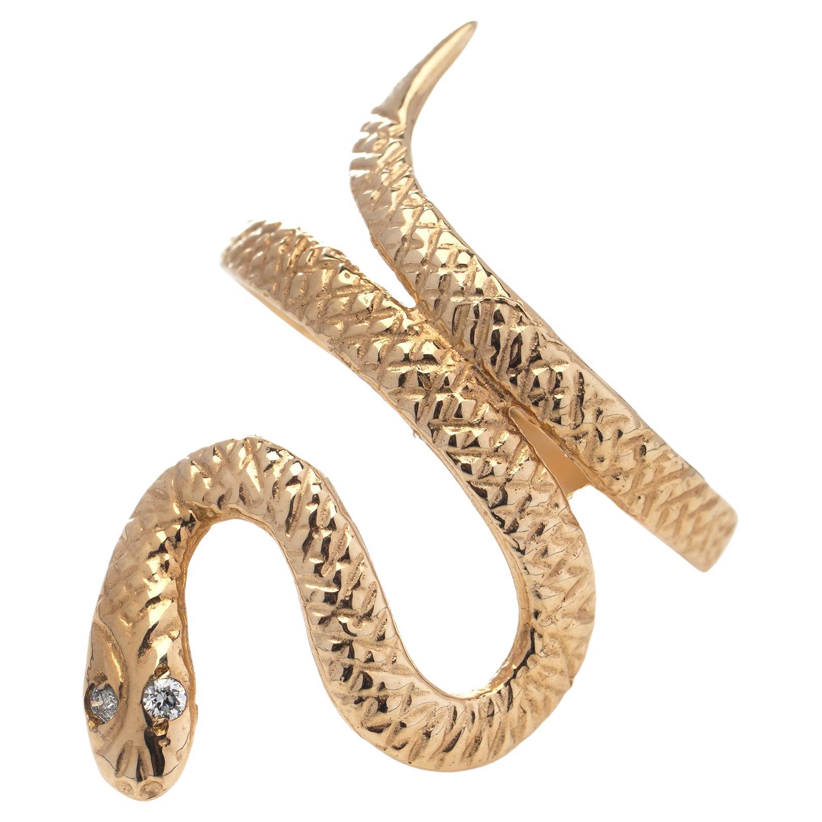 Exceptional 18kt Gold Snake Ring For Sale at 1stDibs