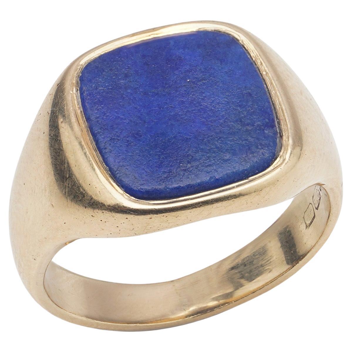 Antique Lapis Lazuli Gold Signet Ring at 1stDibs