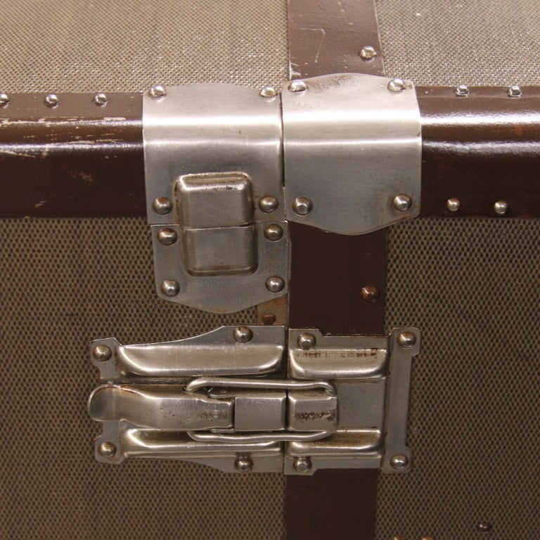 Vintage 1920s Adastra Koffer Canvas German Immigrant Steamer Wardrobe ...