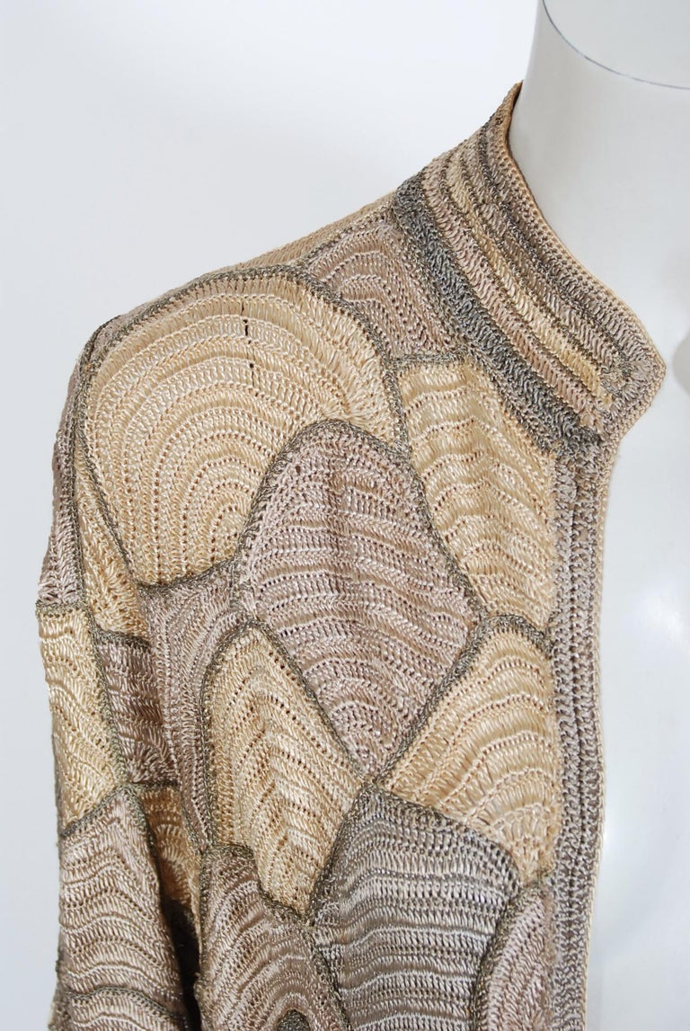 Vintage 1920's Austrian Couture Handmade Metallic Crochet Knit Art-Deco ...