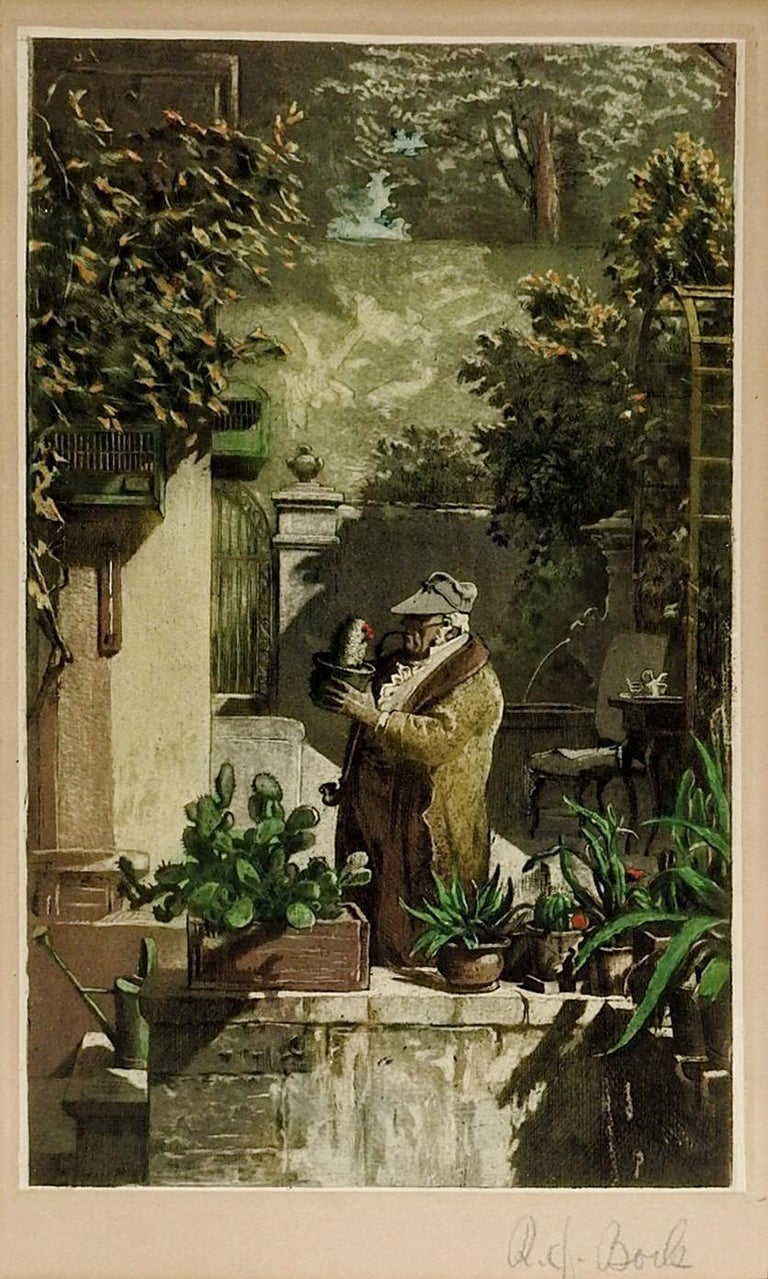 Vintage 1920s Cactus Garden Etching at 1stDibs