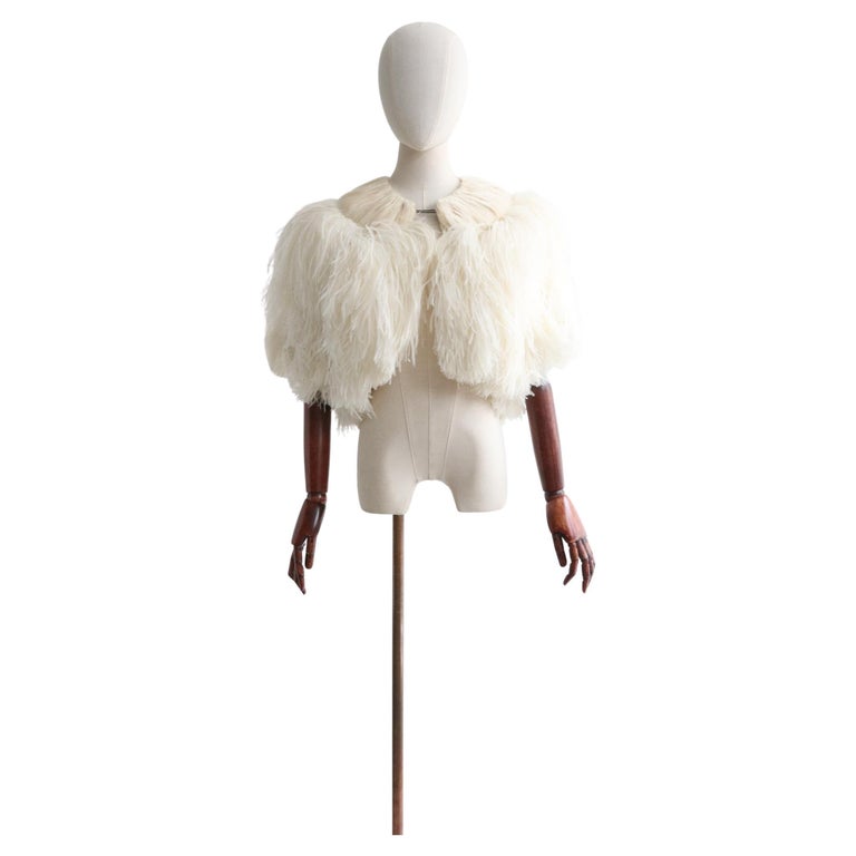 Vintage 1920's Cream Ostrich Feather Jacket UK 10 US 6 at 1stDibs