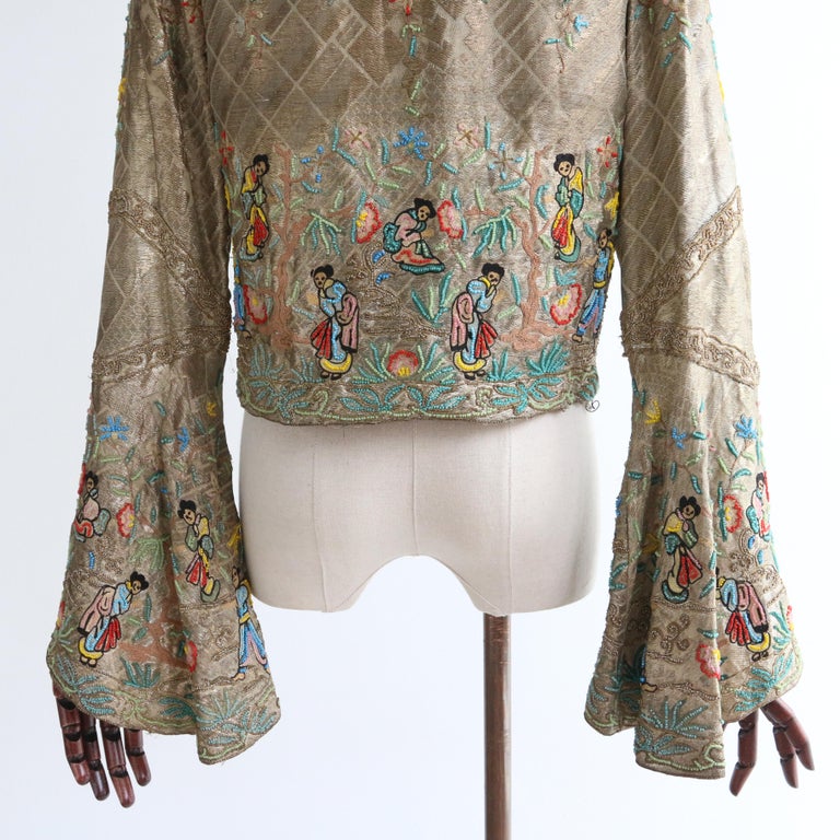 Vintage 1920's Lamé Beaded Jacket UK 8-10 US 4-6 at 1stDibs
